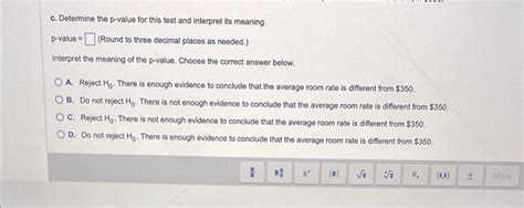 Solved C Determine The P Value For This Test And Interpret Chegg Com