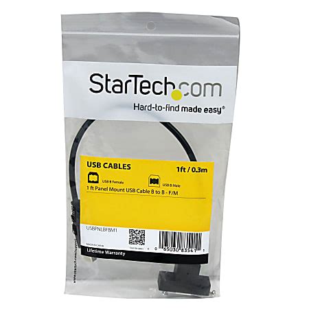 StarTech 1 Ft Panel Mount USB Cable B To B FM For Customized USB Device Solutions Allows The