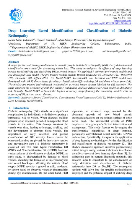 Pdf Deep Learning Based Identification And Classification Of Diabetic