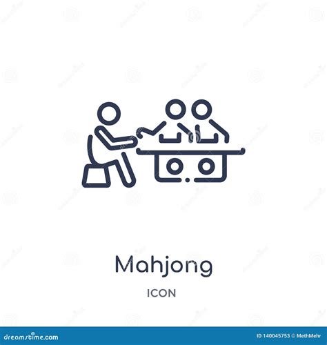Linear Mahjong Icon From Activity And Hobbies Outline Collection Thin Line Mahjong Vector