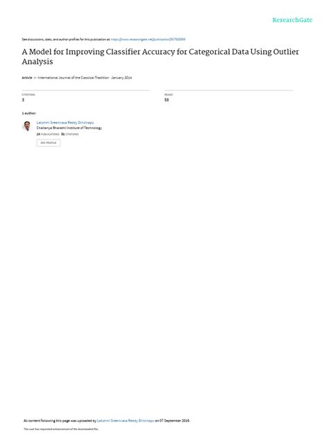 A Model For Improving Classifier Accuracy For Categorical Data Using