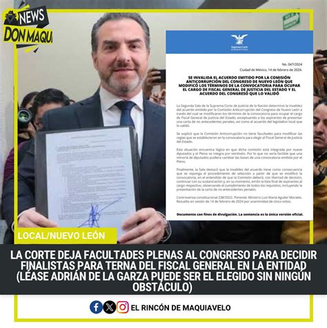 La Corte Deja Facultades Plenas Al Congreso Para Decidir Finalistas
