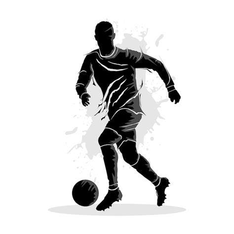 Arte Abstrata Da Sombra Do Jogador De Futebol Vetor Premium