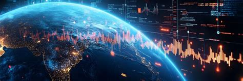 Stylized Representation Of Earth With Data Visualizations Stock