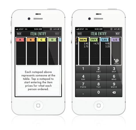 Android Version Is Called Tip N Split App Ui Design Inspiration App Interface