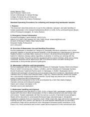 1 Hatoum Aslan Lab Wastewater SOP Docx Asma Hatoum PhD Asst