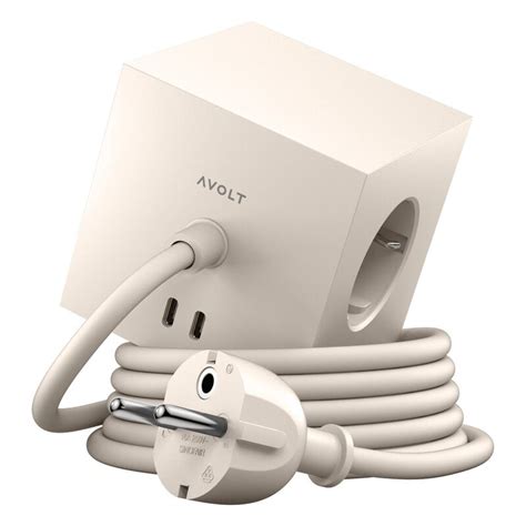 Avolt Square 1 USB C Extension Cord 1 8 M Nomad Sand Finnish Design Shop