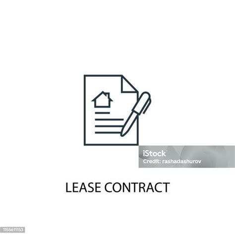 임대 계약 개념 선 아이콘입니다 간단한 요소 그림입니다 임대 계약 개념 개요 기호 디자인입니다 웹 및 모바일 Ui Ux에 사용할 수 있습니다 가정 생활에 대한 스톡 벡터