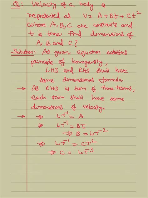 Dimensional Formula For A Physical Quantities And Its Uses Iit Jee