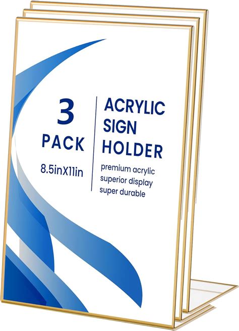 Amazon VORIOB 8 5 X 11 Glod Acrylic Sign Holder Stands For Display