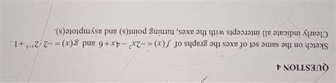 Solved Question 4sketch On The Same Set Of Axes The Graphs
