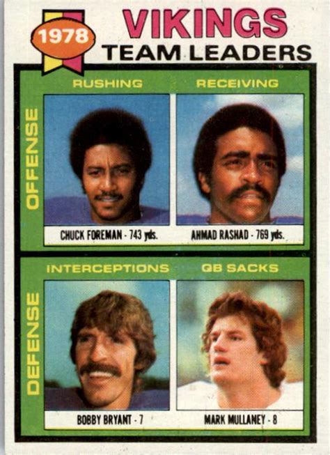 1979 Topps 432 Minnesota Vikings TL Chuck Foreman Ahmad Rashad Bobby