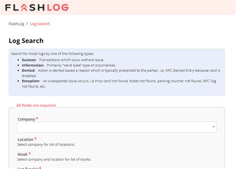 Flash Parcs Flash Log