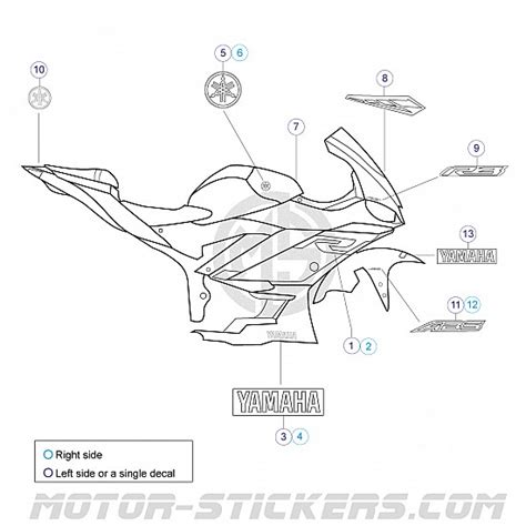 Yamaha Yzf R3 2019 Decals