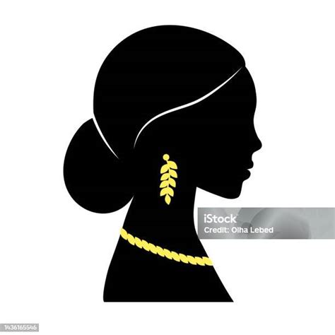 보석을 가진 여자 여성 실루엣 얼굴 프로필 벡터 일러스트레이션 귀걸이에 대한 스톡 벡터 아트 및 기타 이미지 귀걸이 나이