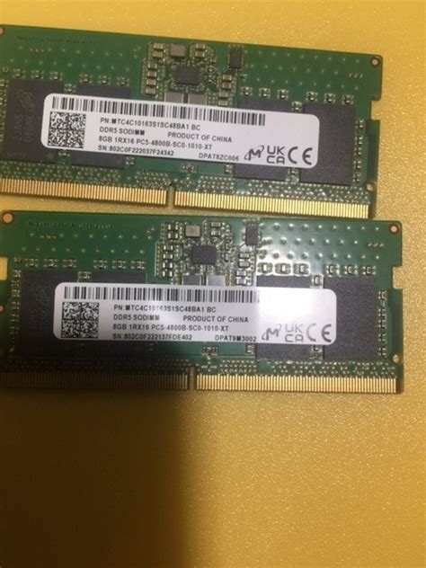 Ddr5 Ram 16 Gb 8x2 4800 Sodimm Micron Crucial Computers And Tech Parts And Accessories