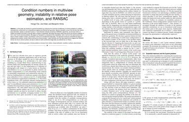 Condition Numbers In Multiview Geometry Instability In Relative Pose