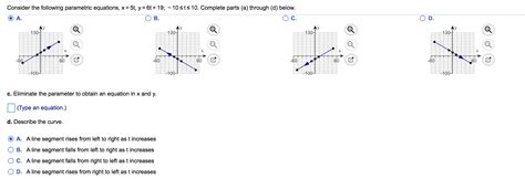Solved Consider The Following Parametric Equations X 5t