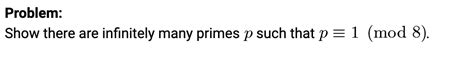 Solved Problem Show There Are Infinitely Many Primes P Such