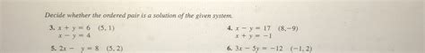solved decide whether the ordered pair is a solution of the