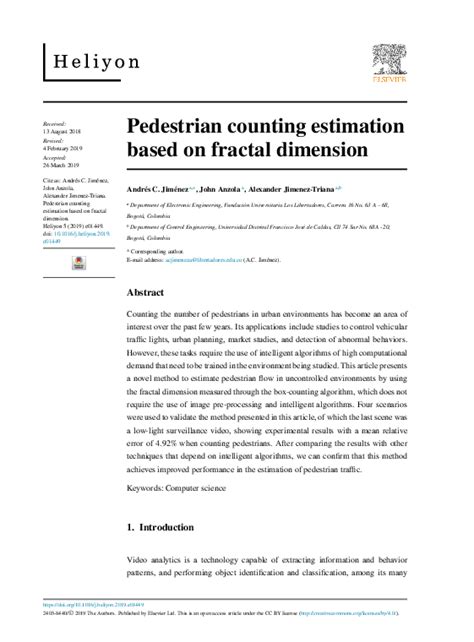 Pdf Pedestrian Counting Estimation Based On Fractal Dimension