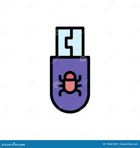 Usb Drive Cyber Attack Icon Simple Color With Outline Vector Elements Of Hacks Icons For Ui And