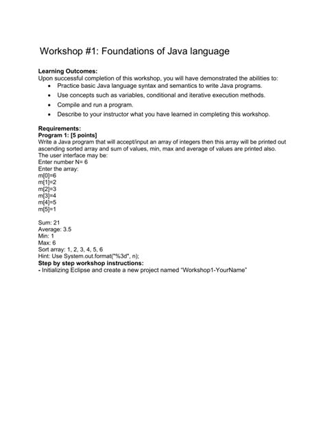 Java Programming Workshop Array And String Manipulation