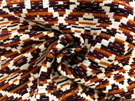Cotton Blend Woven Novelty In Reds Bandj Fabrics