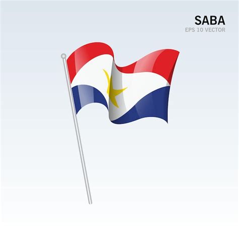 Premium Vector Saba Waving Flag Isolated On Gray