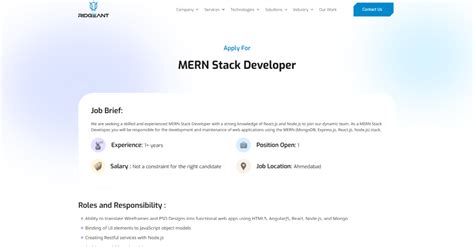 Mern Stack Developer Ridgeant