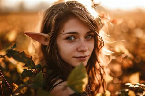 Premium Photo A Woman With Elf Ears And Ears
