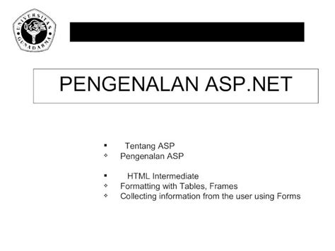 Pdf Pengenalan Asp Gunadarmacondro Wibawa Staff Gunadarma Ac Id