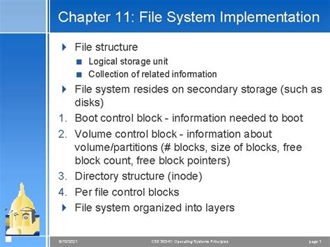 Chapter File System Implementation File Structure