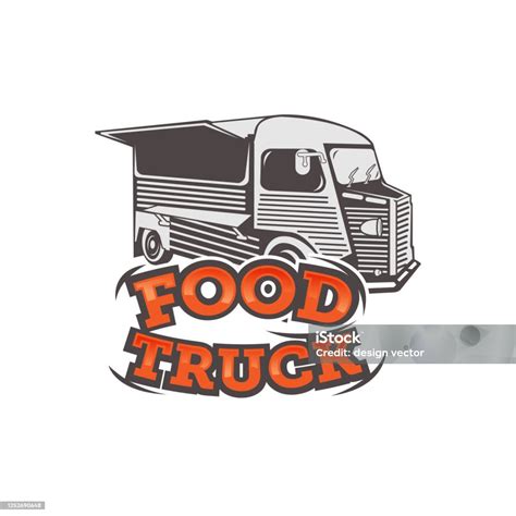 푸드 트럭 로고 템플릿 길거리 음식 마차 벡터 디자인 복고풍 푸드 트럭 로고 타입 푸드 트럭에 대한 스톡 벡터 아트 및 기타 이미지 푸드 트럭 벡터 복고풍 Istock