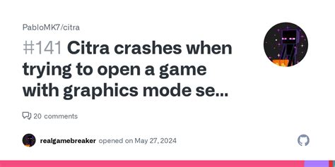 Citra Crashes When Trying To Open A Game With Graphics Mode Set To