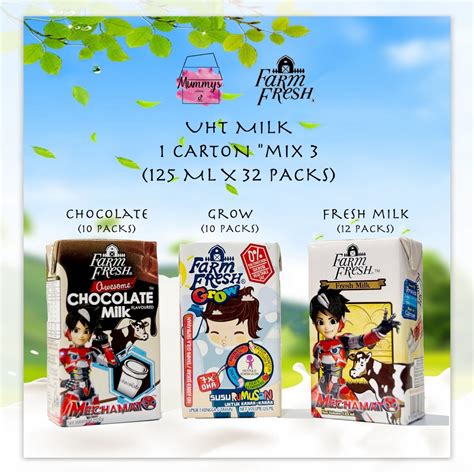 Farm Fresh Uht Milk 3 In 1 Kotak 125ml X 32 Pack Chocolate Milk