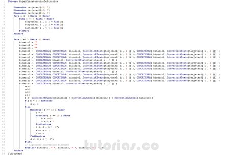 Arreglos PSeint Mapeo Concatenacion De Binarios Tutorias Co