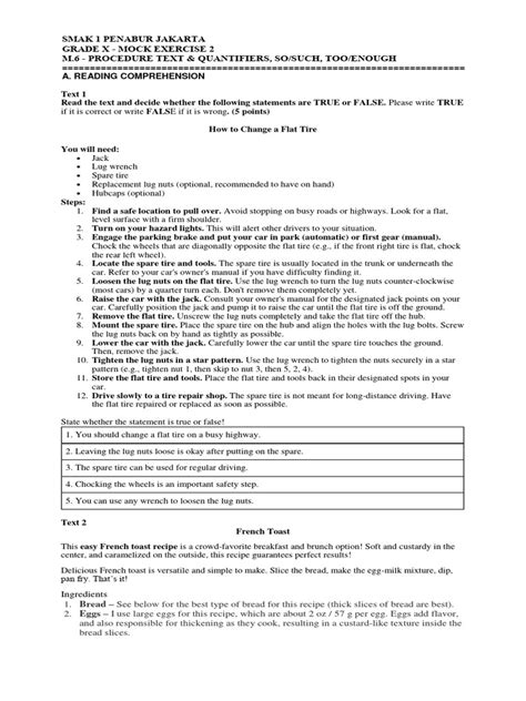 answer key mocked test 2 procedure text so such too enough