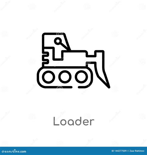 Outline Loader Vector Icon Isolated Black Simple Line Element