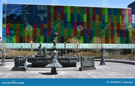 Fountain Sculpture La Joute At The Place Jean Paul Riopelle Editorial Stock Photo Image Of