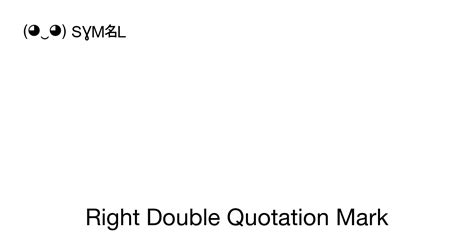 Right Double Quotation Mark Symbol Meaning Copy And Paste Unicode