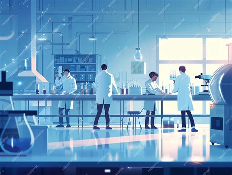 Modern Laboratory Inside Of A Lab Icu Medical Staff Working Premium