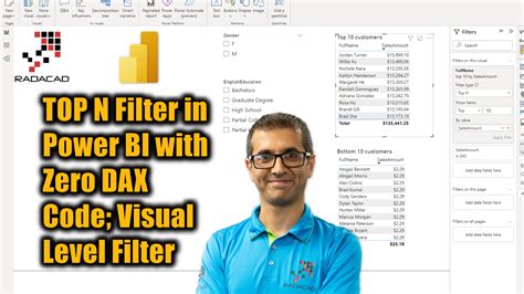 top n filter in power bi with zero dax code visual level filter radacad