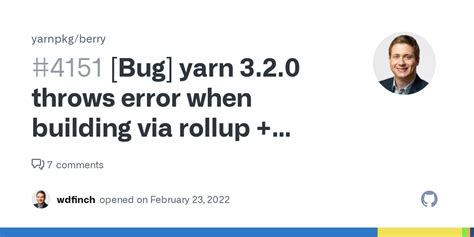 Bug Yarn 3 2 0 Throws Error When Building Via Rollup Node 17