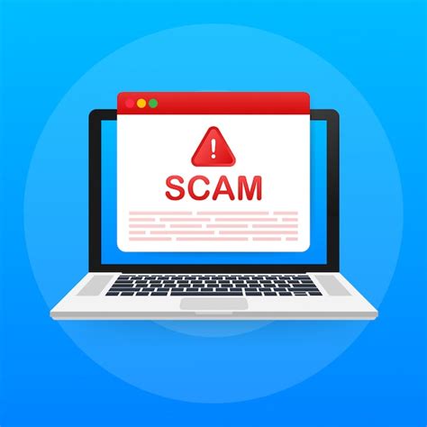 Premium Vector Scam Alert Hacker Attack And Web Security Phishing Scam Network And