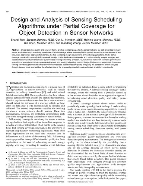 Pdf Design And Analysis Of Sensing Scheduling Algorithms Under