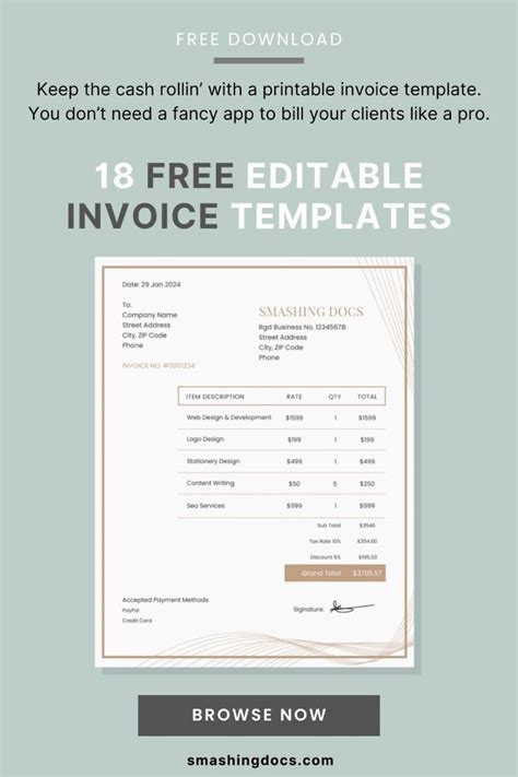 free downloadable invoice templates for efficient billing invoice
