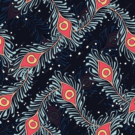 Premium Vector Peacock Feathers Seamless Pattern Peacock Wallpaper