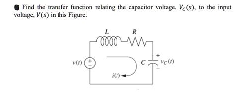 Find The Transfer Function Relating The Capacitor Voltage Vcs To