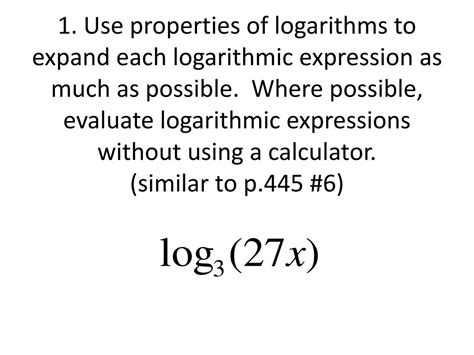 PPT Properties Of Logarithms PowerPoint Presentation Free Download ID 6358691